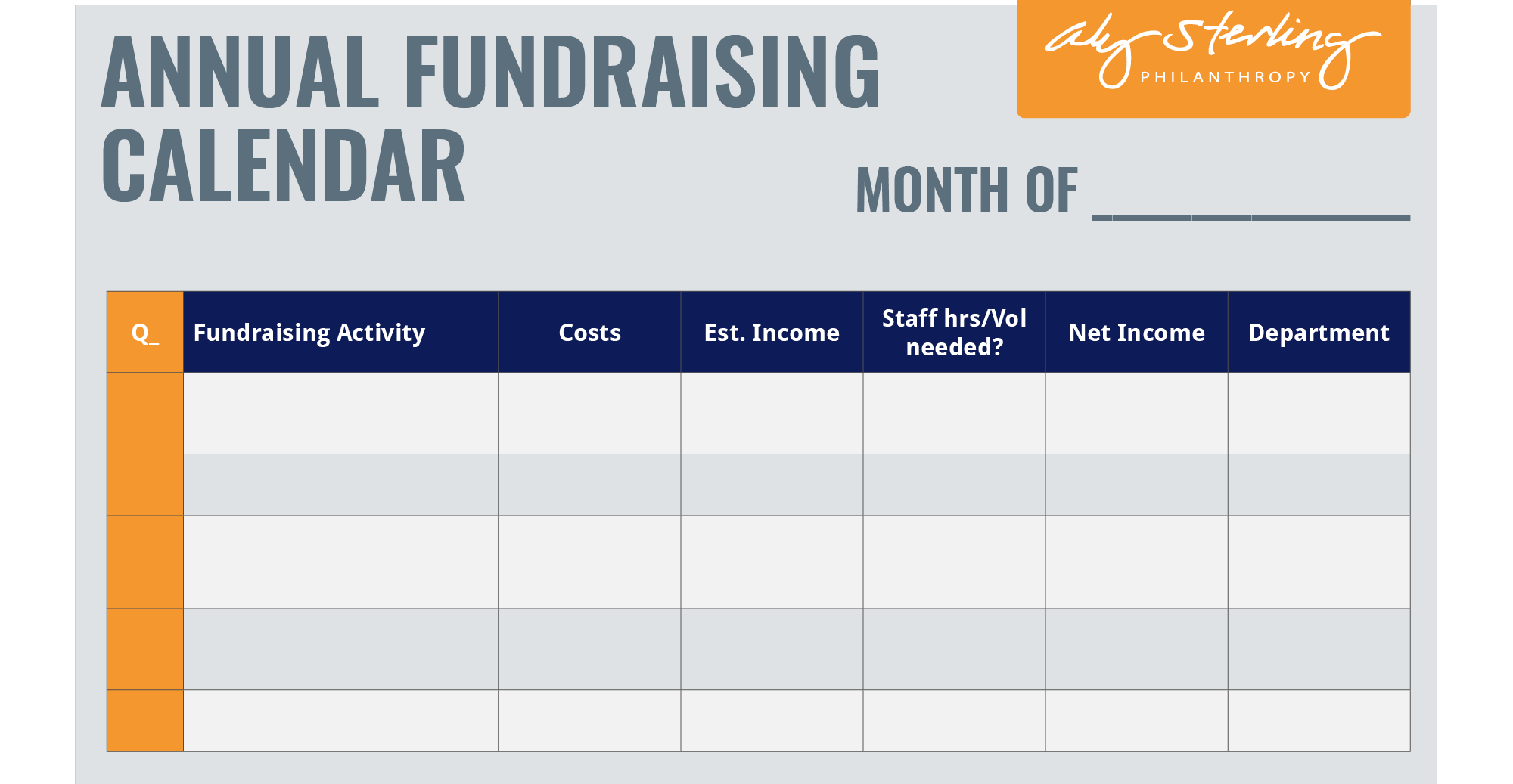 Fundraising Timeline Templates on Non profits - Marquee Equity